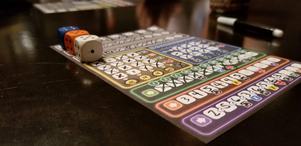 Board Game Step Ladder – Roll and Write – Meeple Mountain