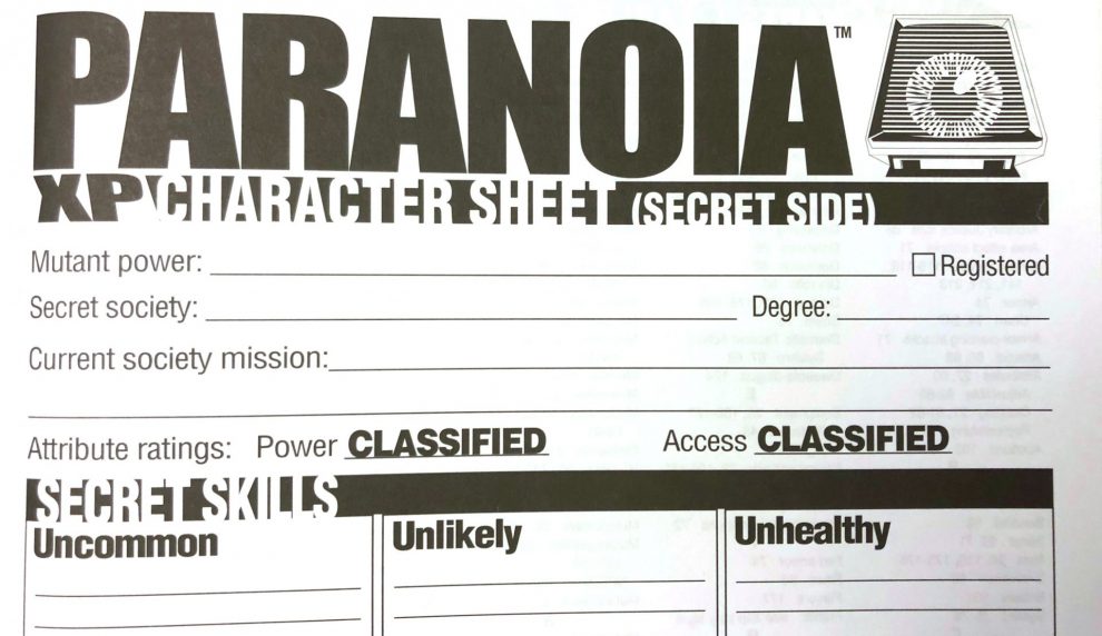 Paranoia RPG Game Review – Meeple Mountain